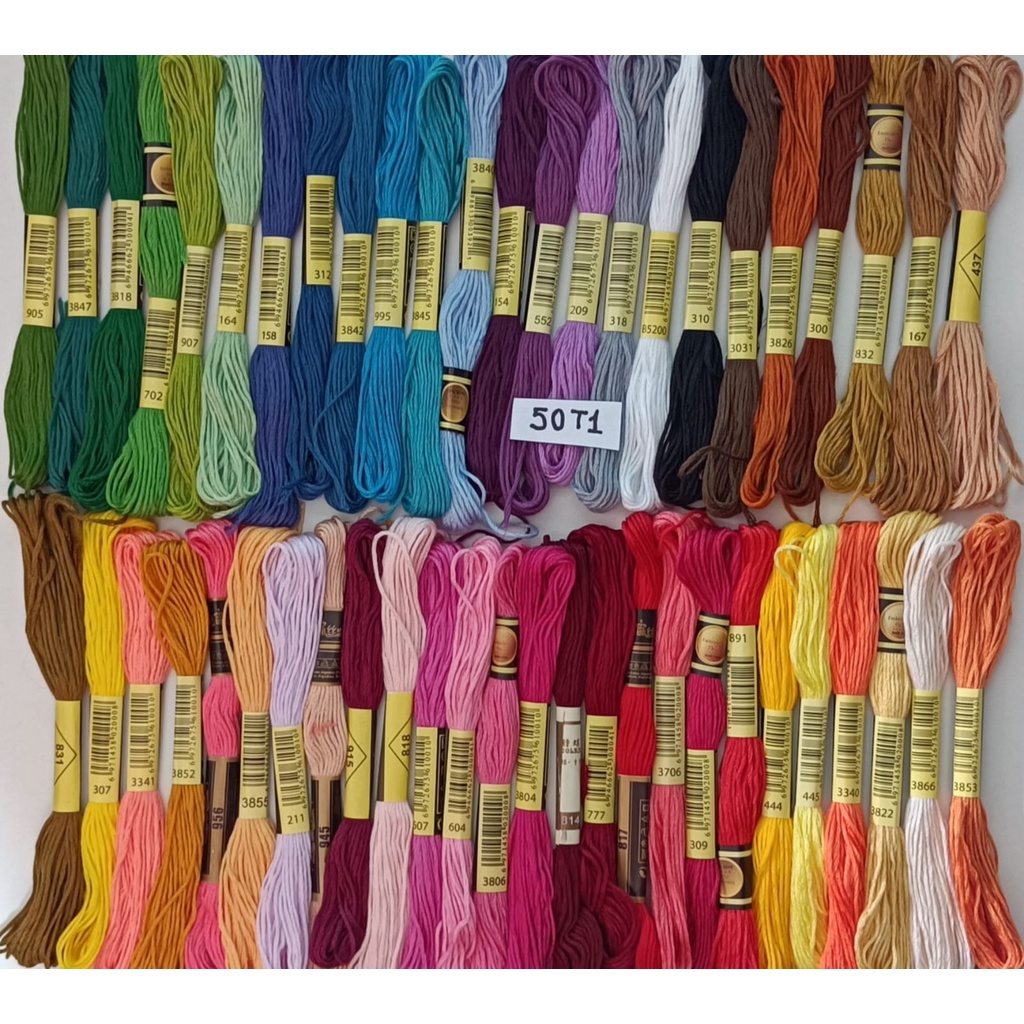 200 meadas para bordar ponto cruz 4 meadas de cada numeradas , 5 kit de ...