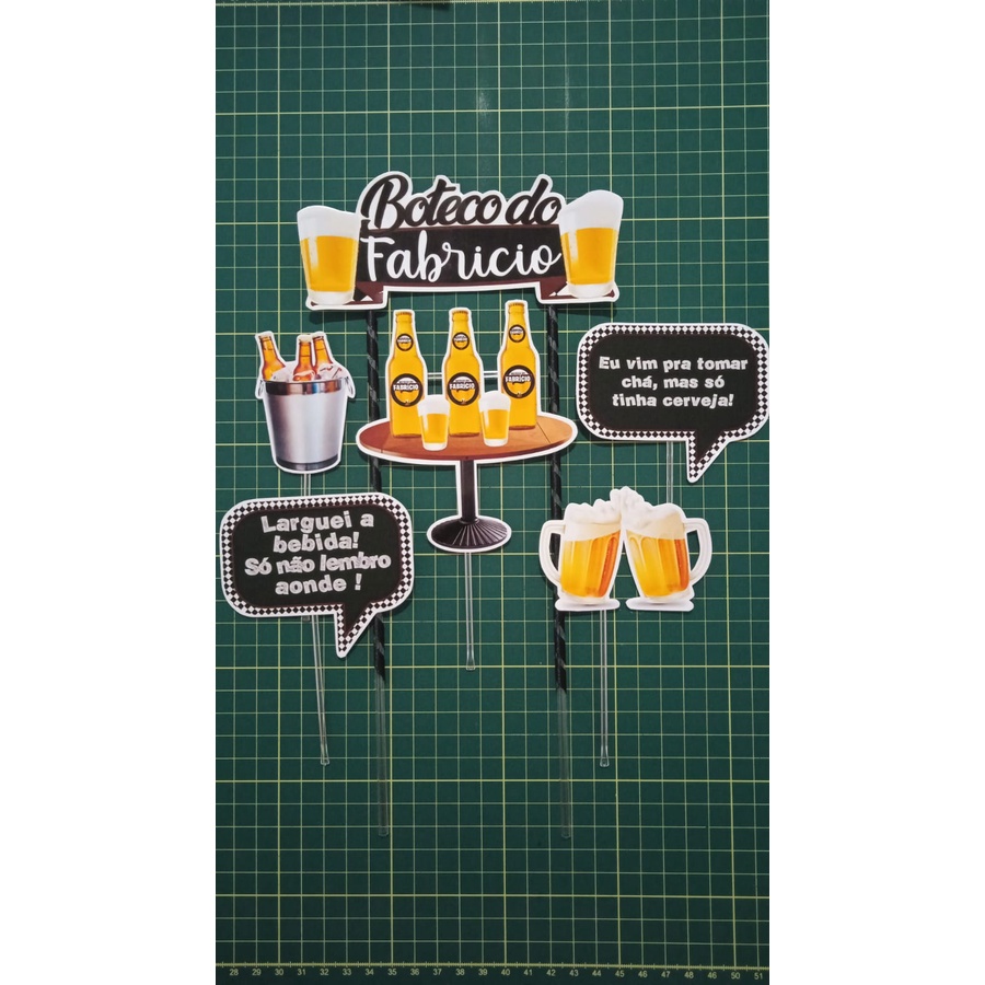 Topper personalizado Boteco / Topo de bolo / Enfeite para bolo | Shopee Brasil