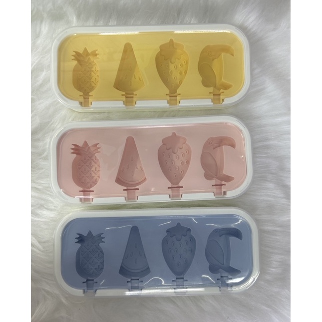Forma de sorvete gelo de silicone com tampa & sticks desenho picolés ...