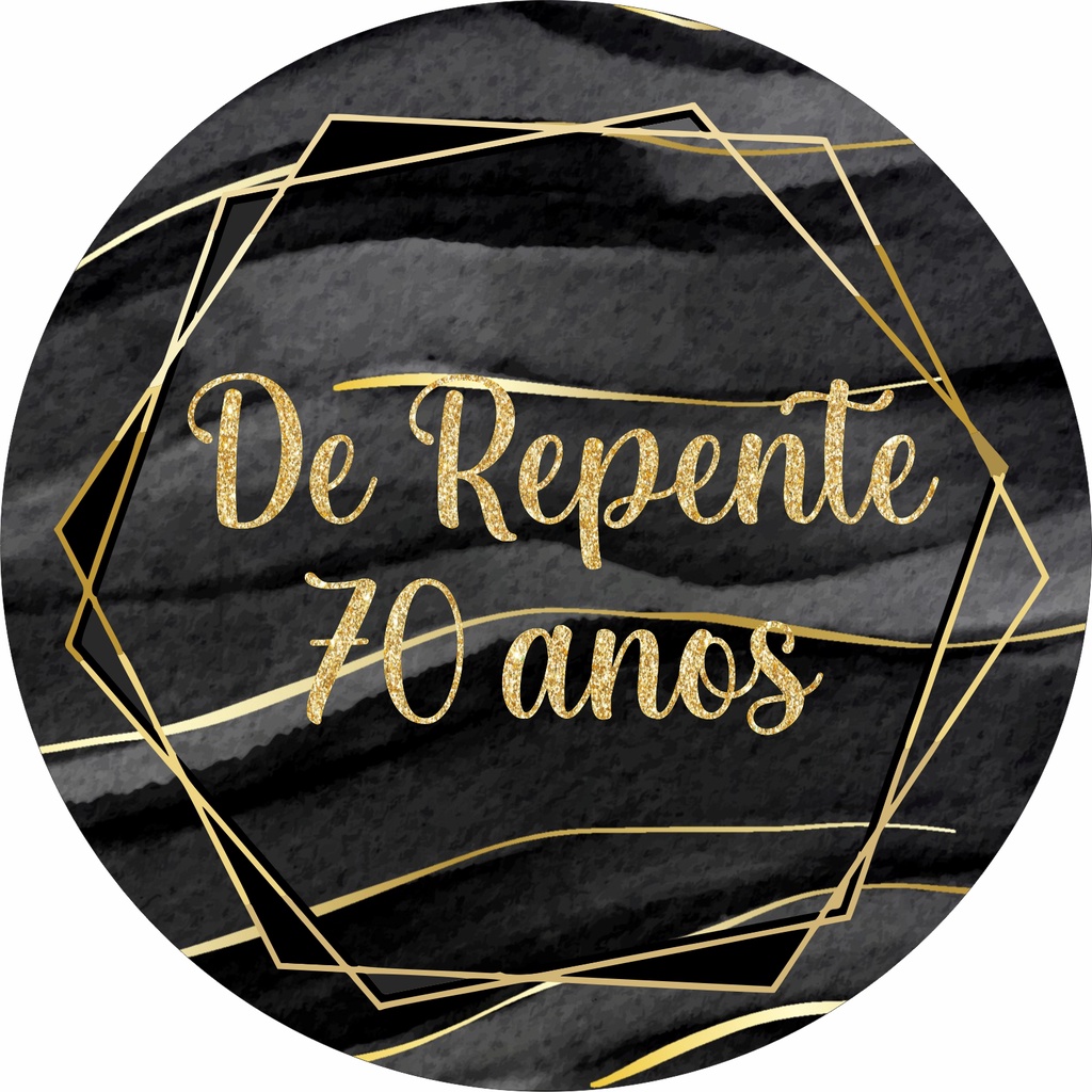 Painel Redondo em Lona para Festa Personalizado De Repente 70 anos ...