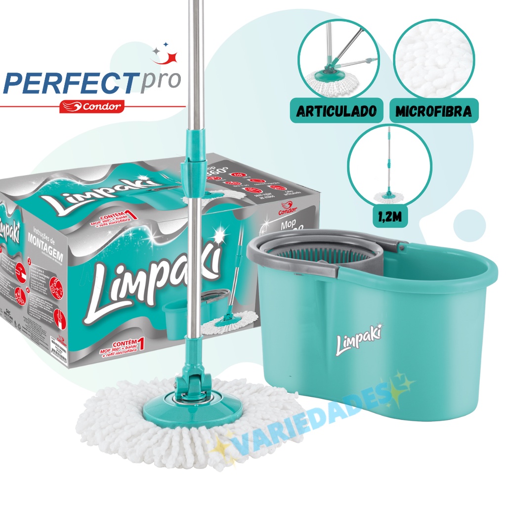 Mop Giratório Centrífuga 360° Esfregão Condor 8 Litros | Shopee Brasil