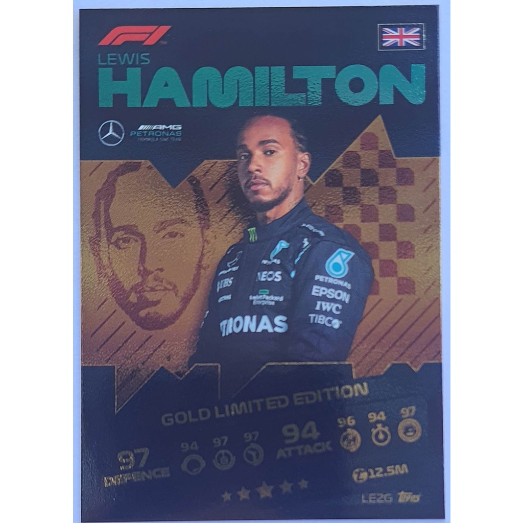Card F1 Mercedes - Lewis Hamilton Gold Limited Edition - Turbo Attax ...