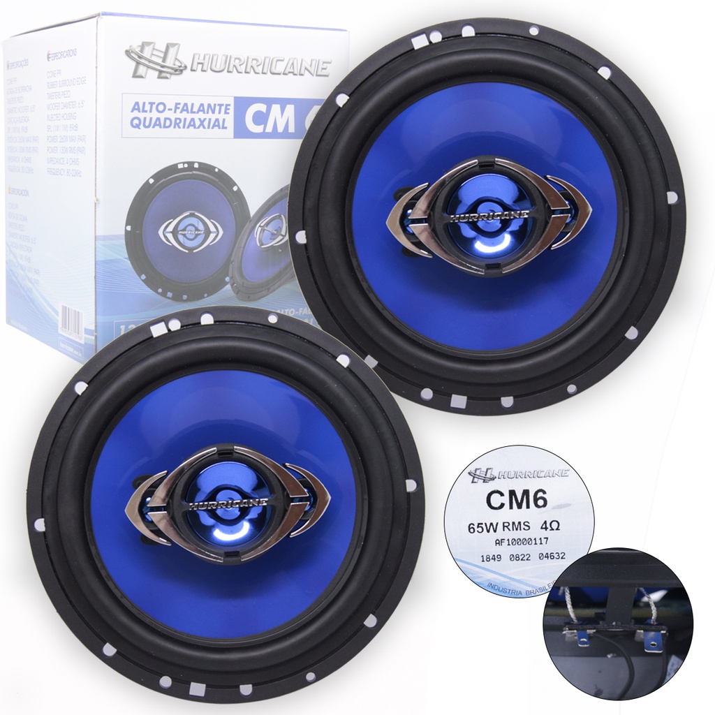 Par Alto Falante 6" Polegadas CM6 130 Watts 4 Ohms W RMS Quadriaxial ...