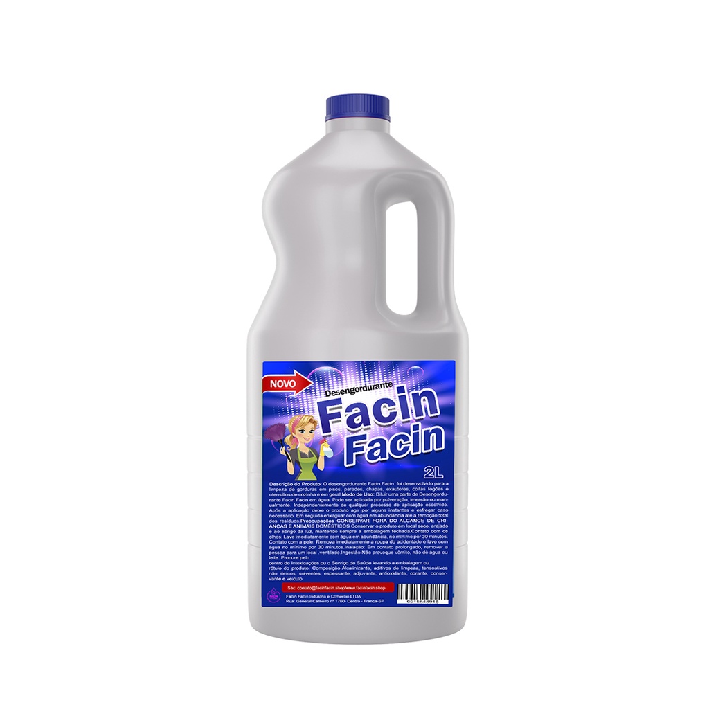 Desengordurante Limpa Coifa, Fogão , Chapa FACIN FACIN 2L | Shopee Brasil