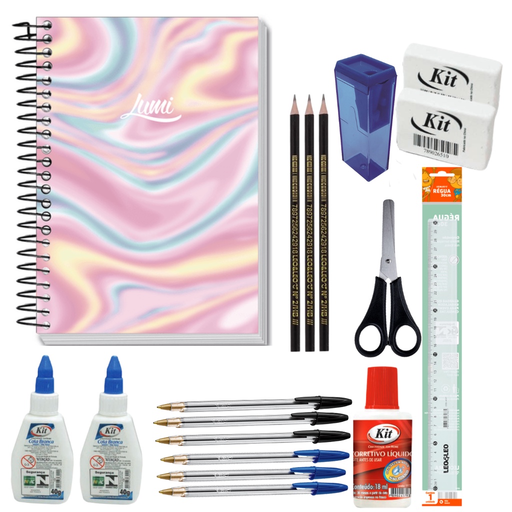 Kit Escolar Ensino Médio Caderno E Caneta Volta As Aulas 2023 Combo