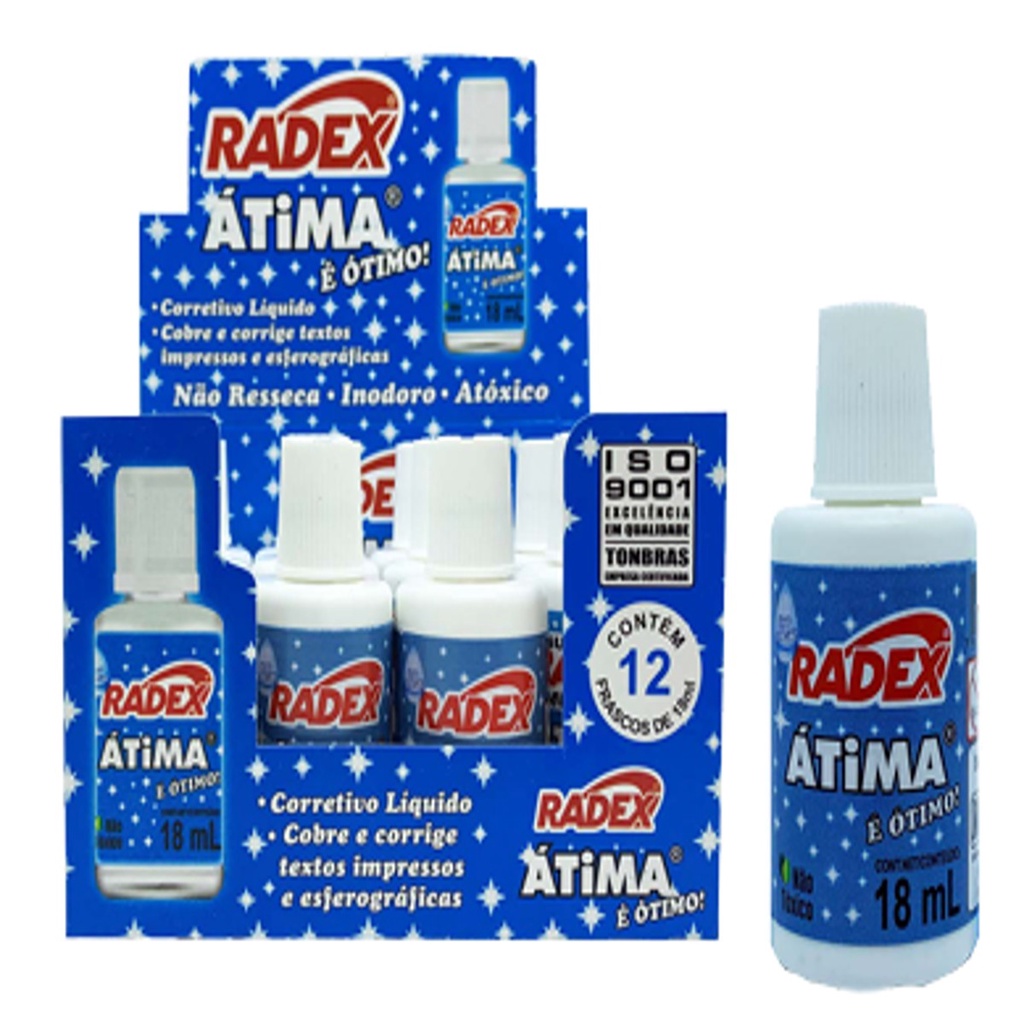 Kit Corretivo Líquido De 18 Ml Com 12 Unidades Radex ATIMA | Shopee Brasil