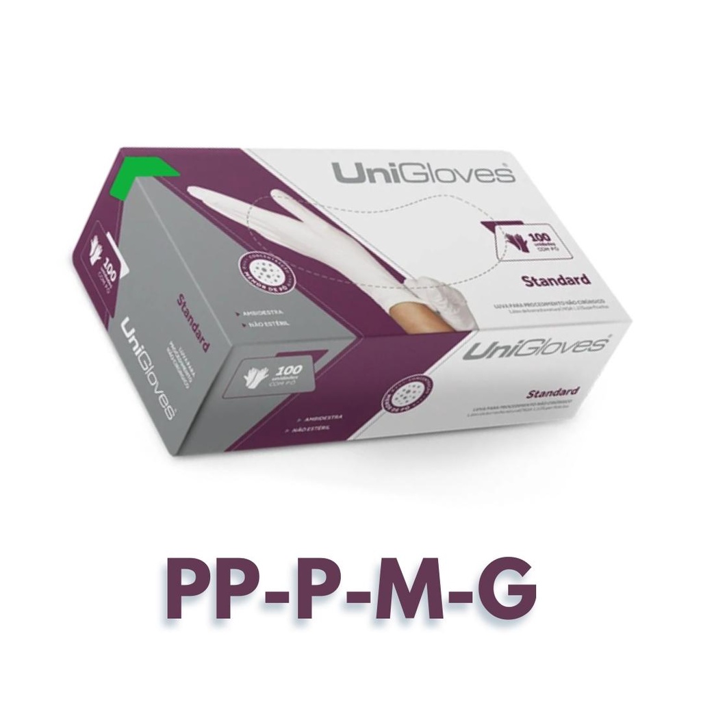 Luva Latex Procedimento Uso Medico Uniglove C/Po PP - P - M - G Caixa C ...