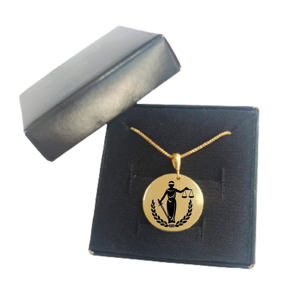 Colar Formatura Direito Folheado A Ouro 18k | Shopee Brasil
