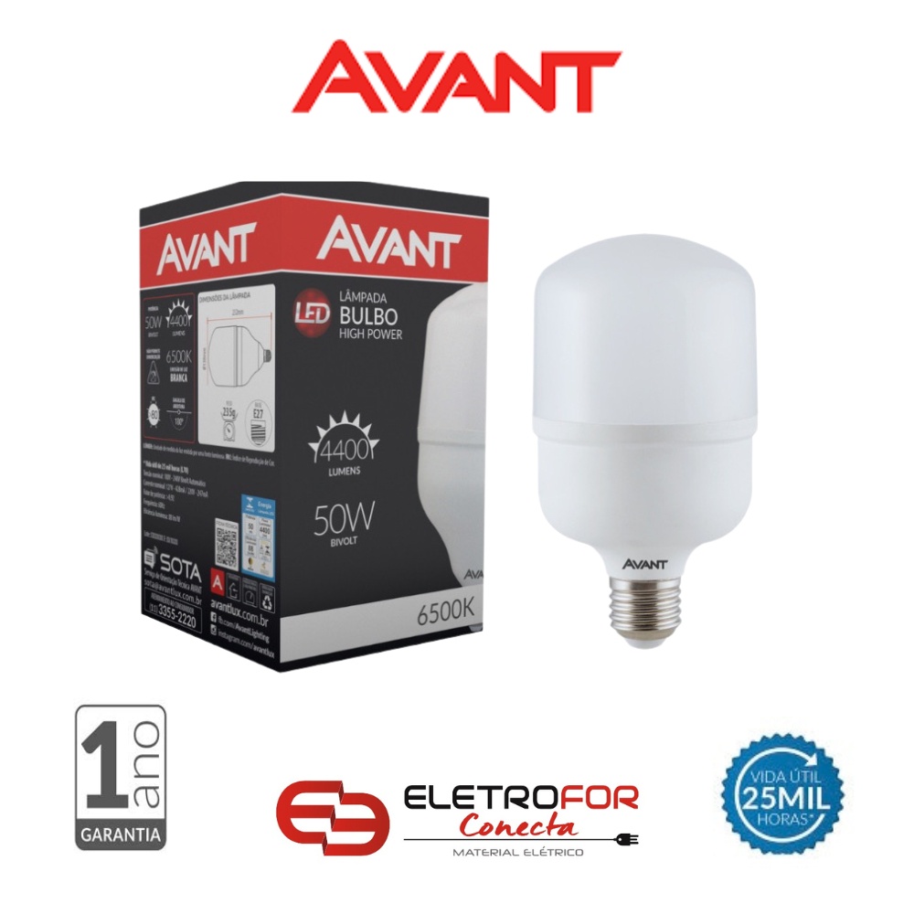 Lampada Led 40w Bulbo Branco Frio Bivolt Econômica Alta Potencia 6500K - Avant | Shopee Brasil