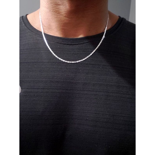 Corrente cordão masculino feminino piastrine 50cm prata 925 legítimaCorrente cordão masculino ...