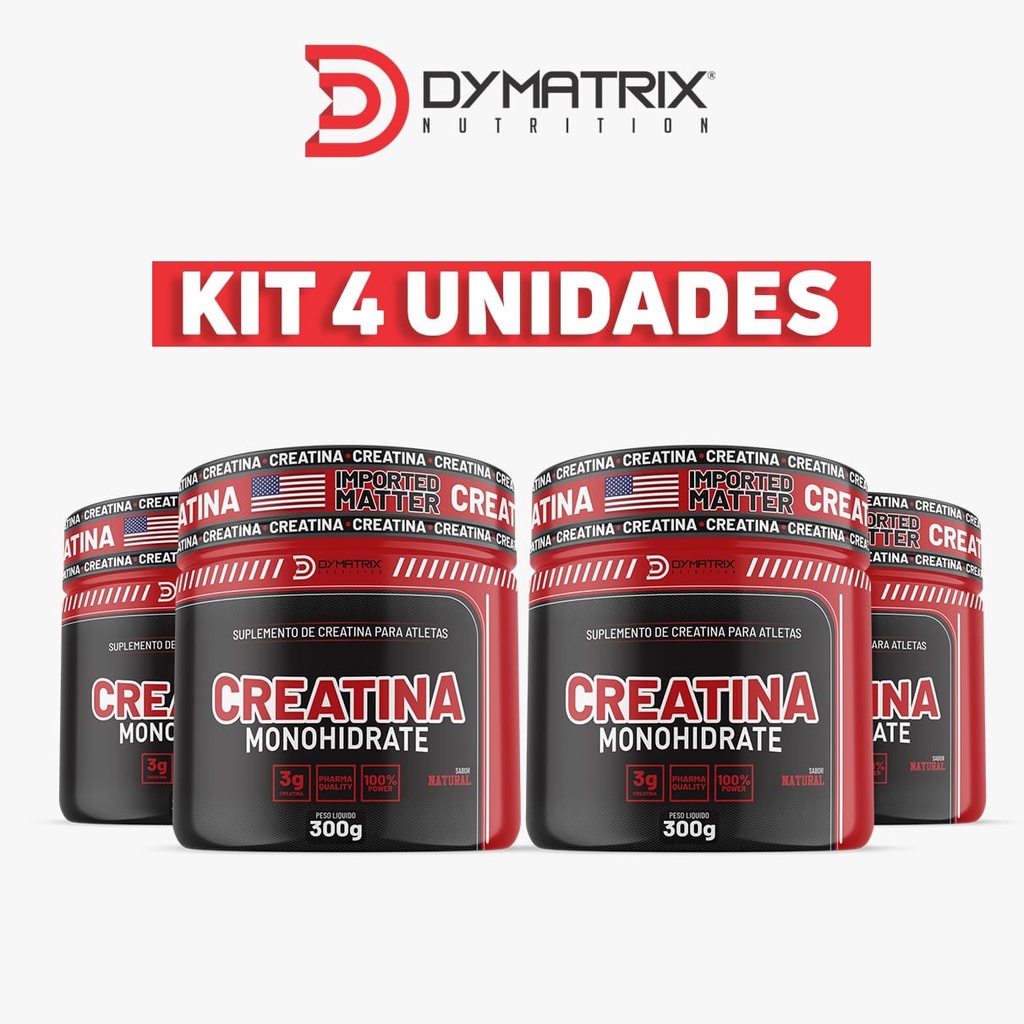 Kit 4unid. Creatina Monohidrate Dymatrix 300g | Shopee Brasil