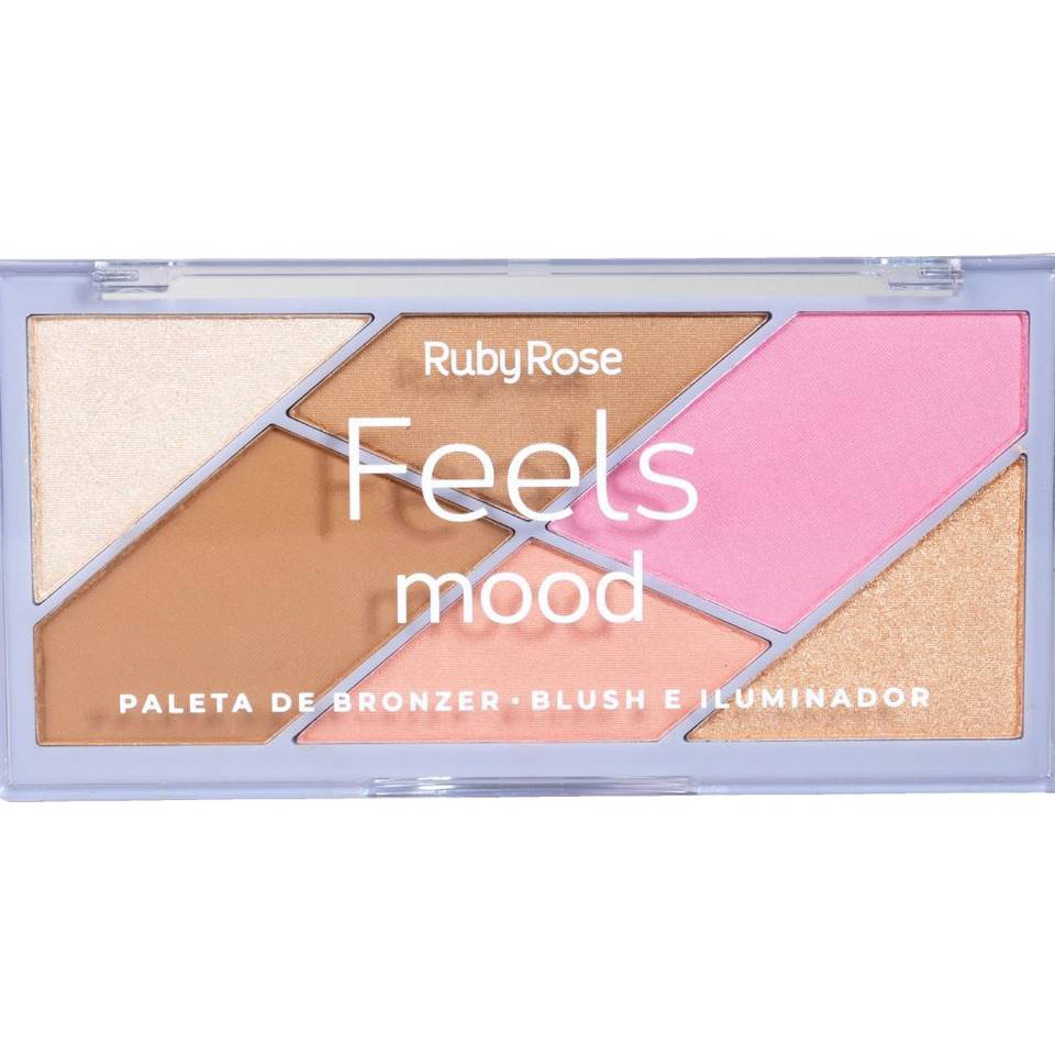 Paleta de bronzer, blush e iluminador Feels Mood Ruby Rose | Shopee Brasil
