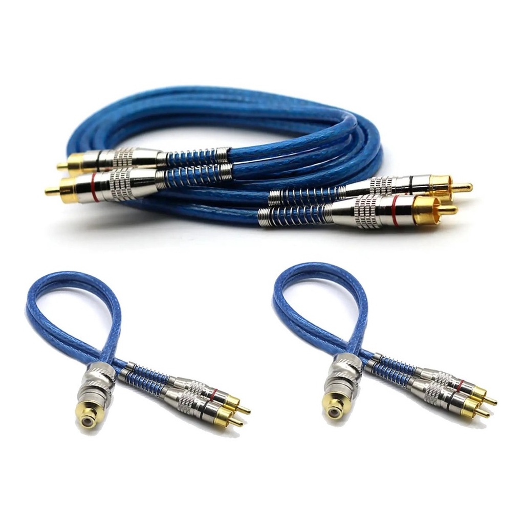 Kit Cabo Rca Tech One 5 Metros Cobre Blindado 5m + 2 Cabos Y 1F 2M ...