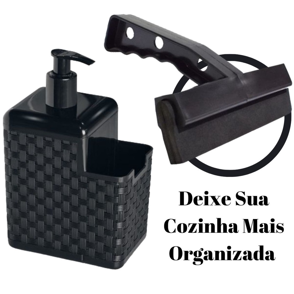 Porta Detergente e Esponja com Dispenser + Rodinho para Pia - Arqplast ...