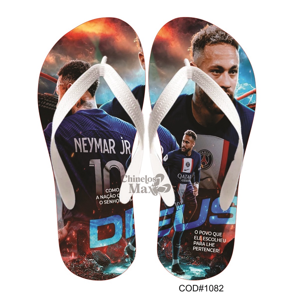 Chinelo do Neymar Junior jogador de futebol PSG Paris Saint-Germain ...