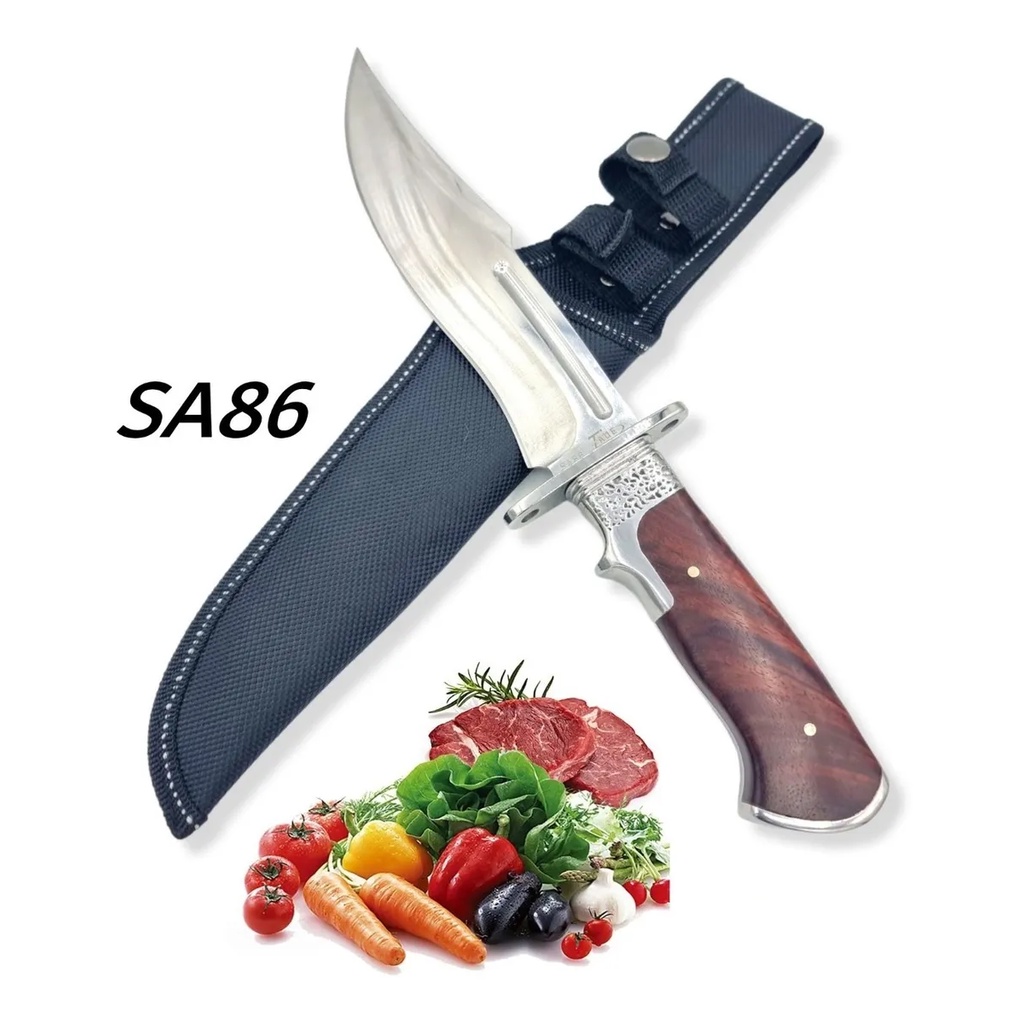 Faca Churrasco Artesanal Full Tang Afiada Bainha Sa86 | Shopee Brasil