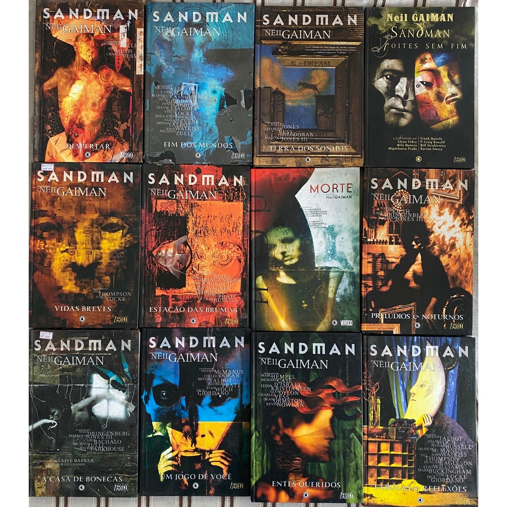 Combo com 10 livros Sandman + Morte + Noites sem Fim - Neil Gaiman (12 ...