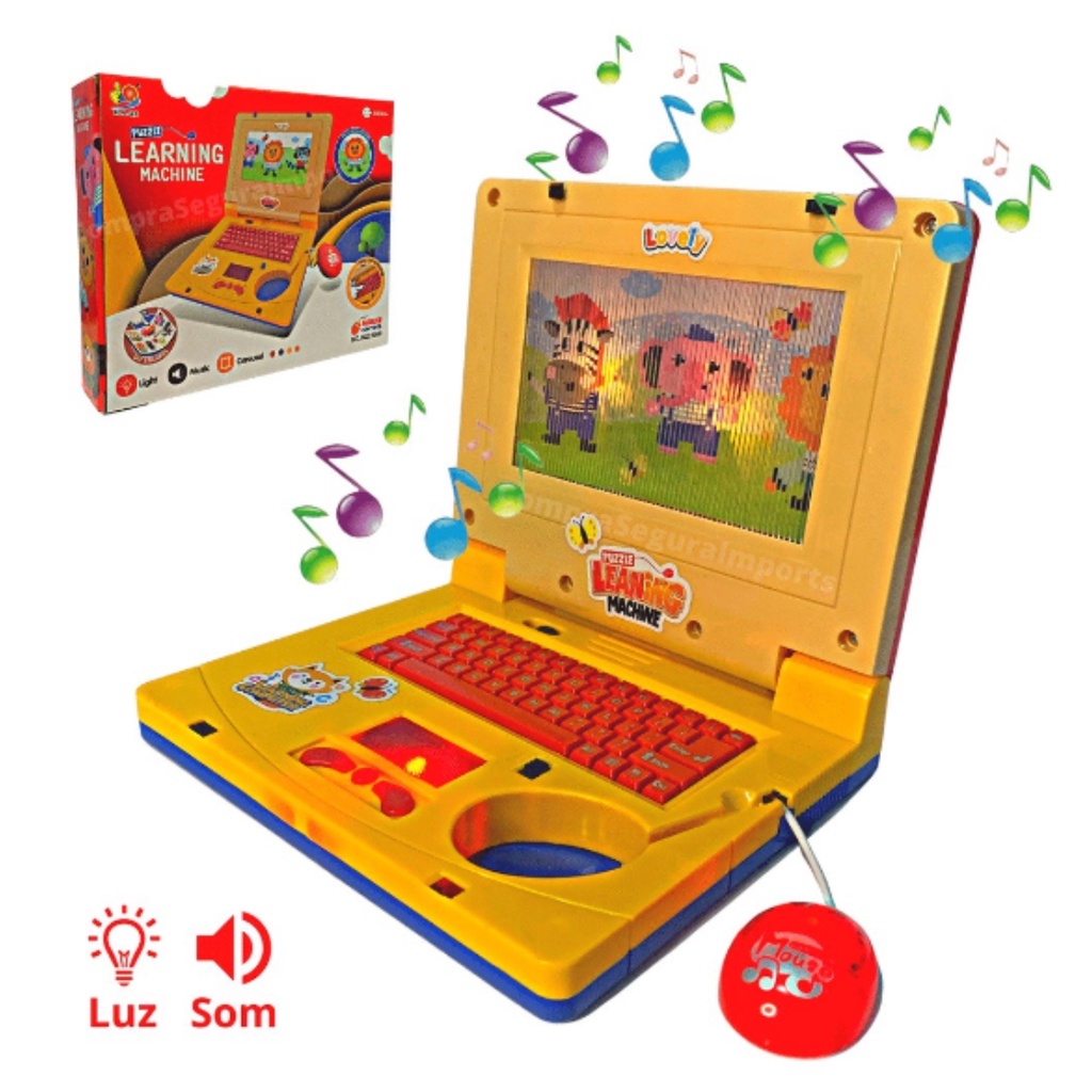 Notebook De Brinquedo Laptop Infantil Musical C Luz Menino | Shopee Brasil