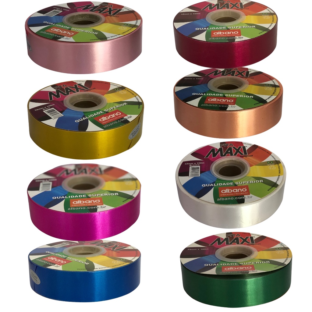 Fita Maxi Albano Liso Diversas Cores 32mm X 100m | Shopee Brasil
