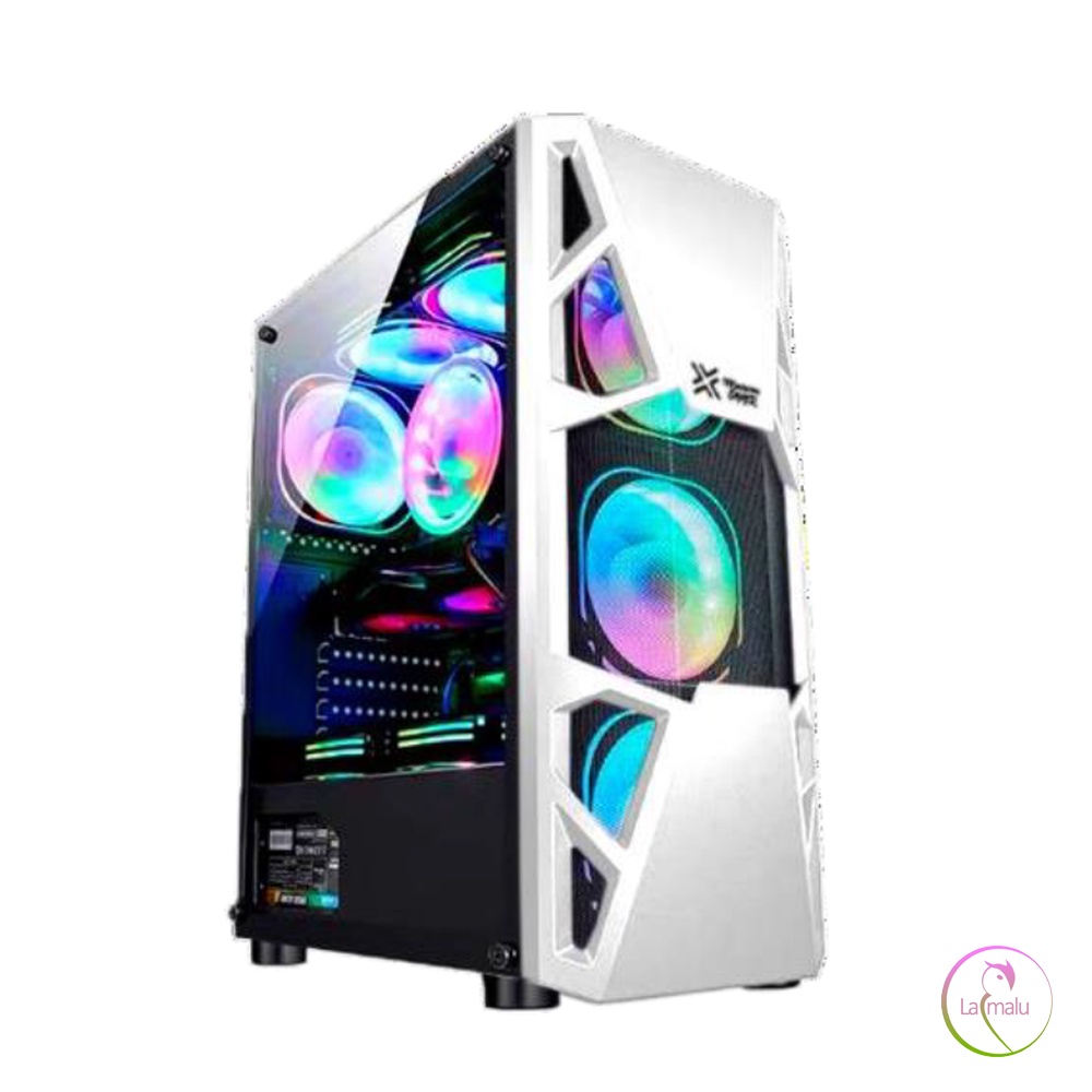 Gabinete CPU Gamer HEDMAX 3303w - Lateral de Vidro com 4 FAN RGB ...