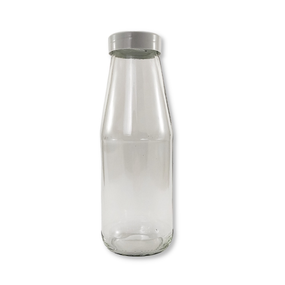 5 Garrafa Lisa Vidro 715ml C/ Tampa Plástica Suco Leiteira Molho ...