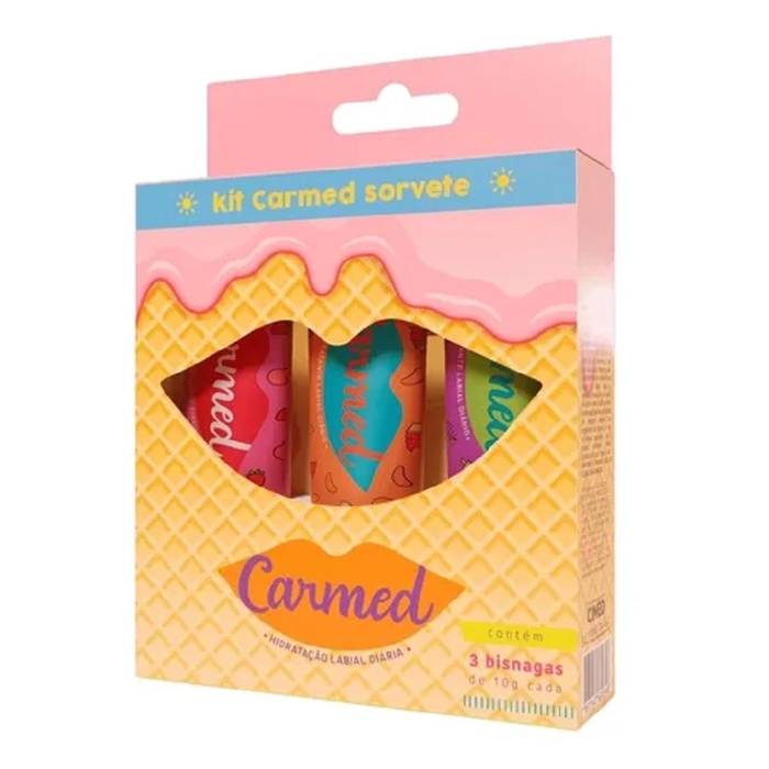 Carmed Kit Hidratante Labial 3 Bisnagas | Shopee Brasil