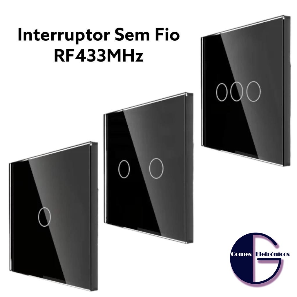 Interruptor Sem Fio Rf 433mhz Touch Compatível com Sonoff RF e Nova ...
