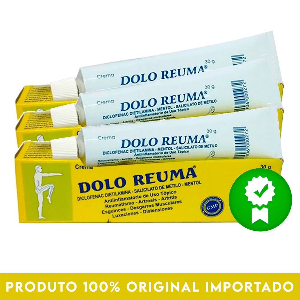 Pomada para dores musculares Dolo Reuma 30g Importada Original - 3 ...