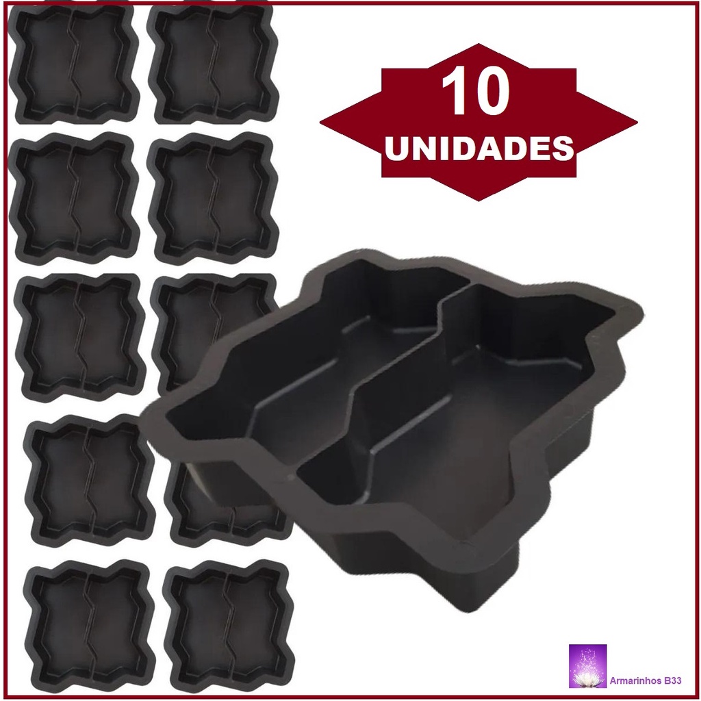 10 Formas Pvc Intertravada Duplo 6cm Bloquete Concreto Piso | Shopee Brasil