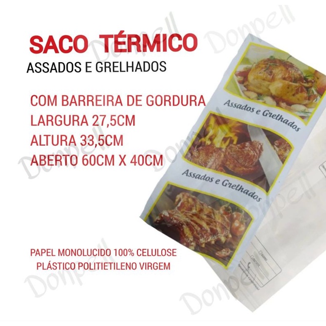 Embalagem Para Frango Assado, Costela Saco Térmico, Com 100 Unidades ...
