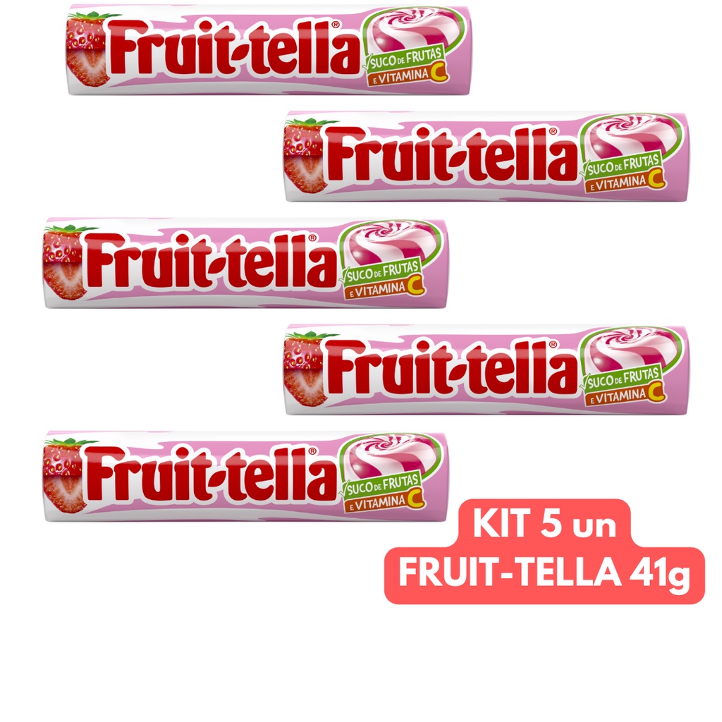 Kit 5 Fruittella Swirl Bala 41g Caramelo Framboesa Morango Creme Leite | Shopee Brasil