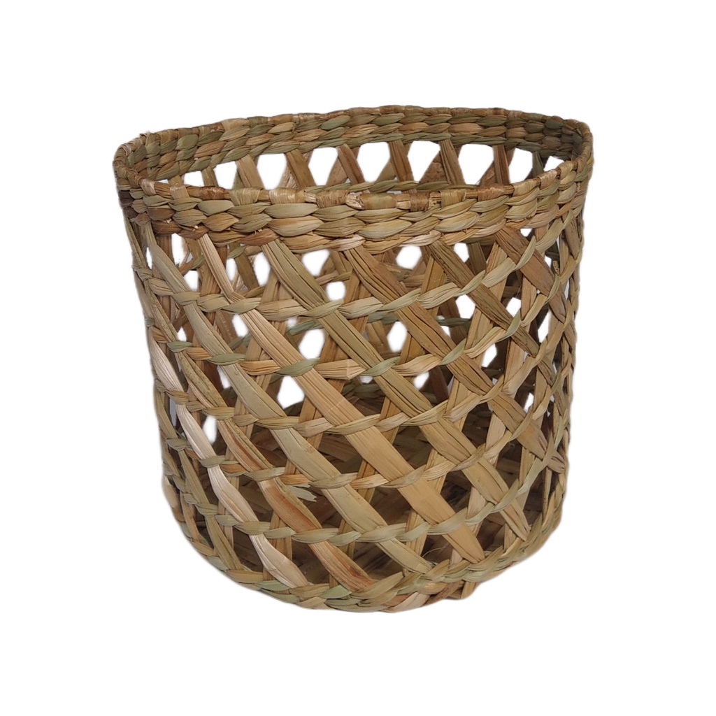 Cesta Redonda Cachepot Vaso Organizador Taboa Natural 25x22 | Shopee Brasil