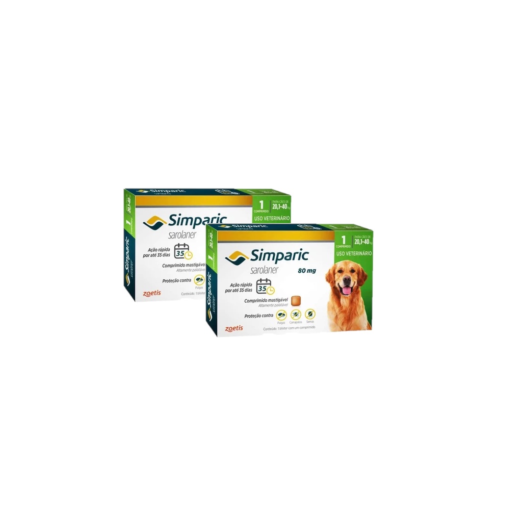 Kit Simparic 2 Comprimidos 80 Mg 20 A 40 kg | Shopee Brasil