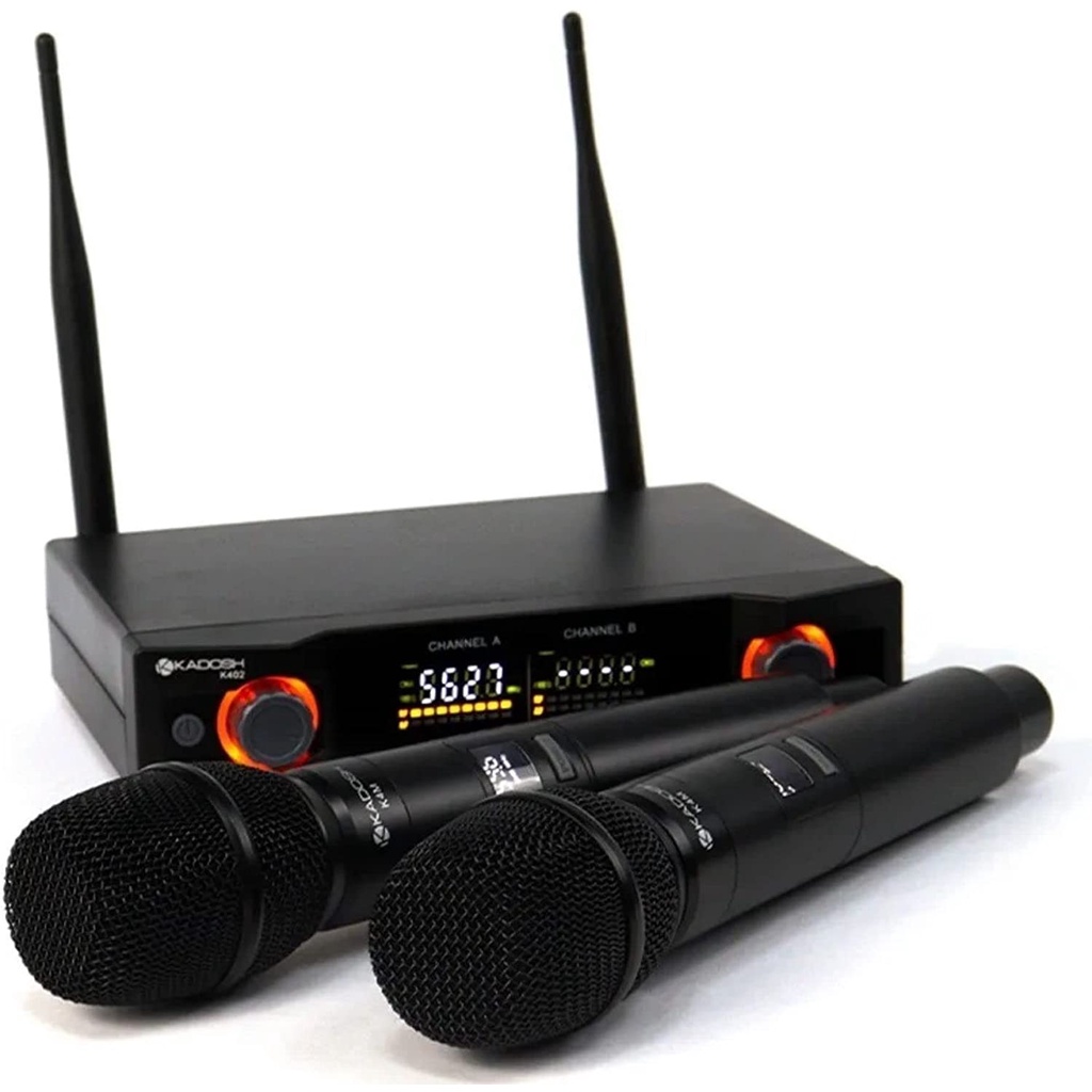 Microfone Kadosh K402M Profissional - Microfones Sem Fio Duplo Multifrequencia K402M K-402M ...