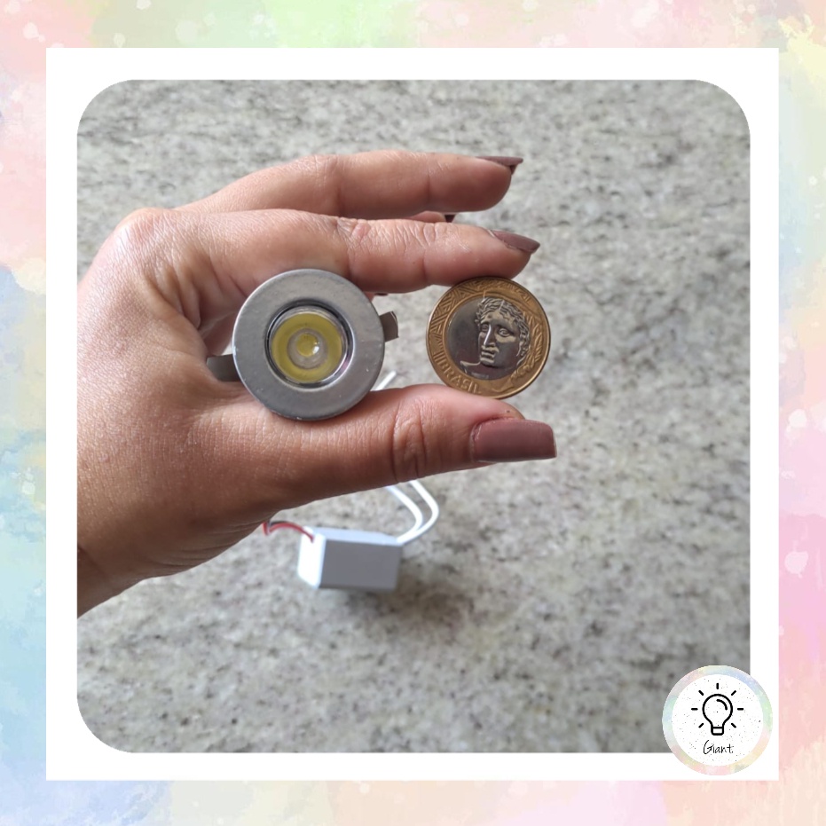 Mini Spot Led 1w Redondo Acabamento Prateado Bivolt Embutir Teto de ...