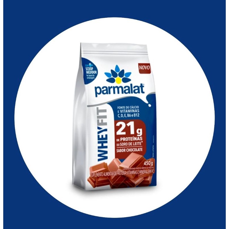 Whey Protein Parmalat Chocolate- Whey Fit 450G | Shopee Brasil