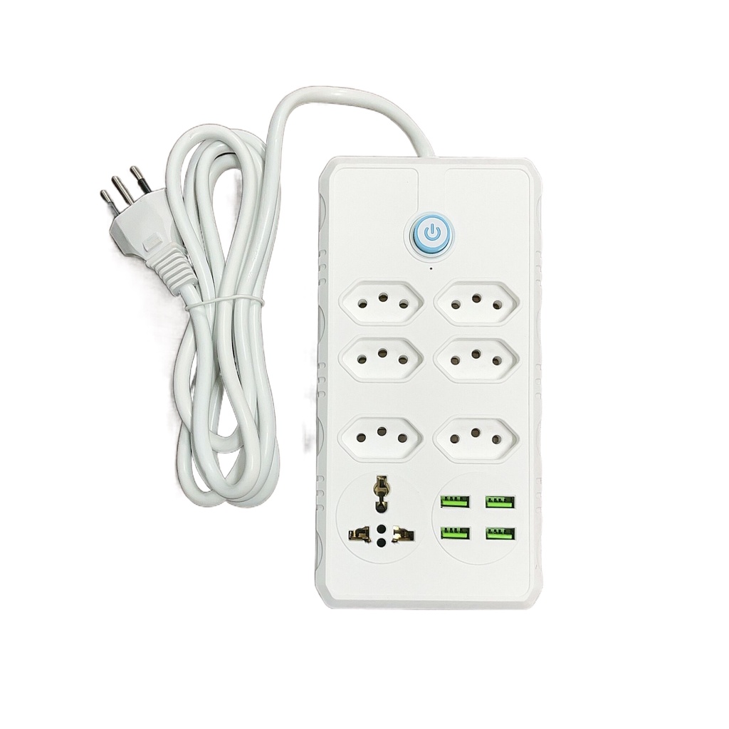 Extensão Elétrica 7 Tomadas Régua Bivolt C/ 4 Usb Cabo 2m | Shopee Brasil