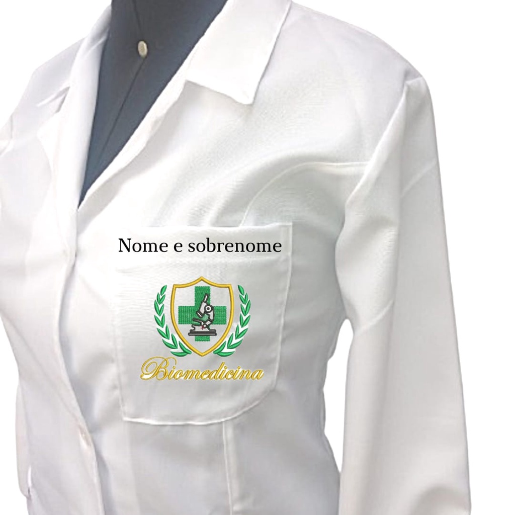 Jaleco Personalizado Com Bordado Biomedicina | Shopee Brasil