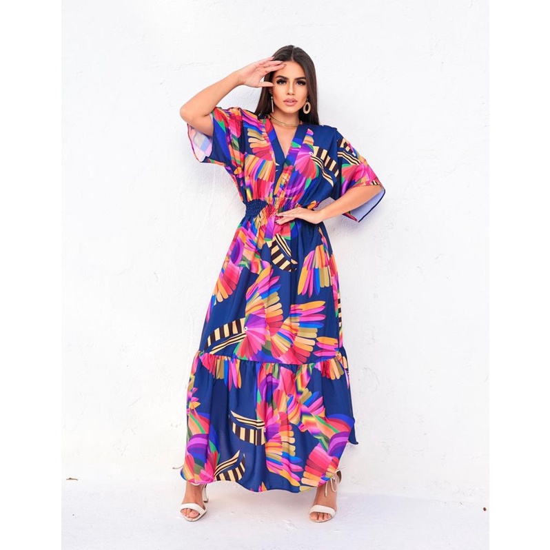 Vestido Luna Estilo Farm | Shopee Brasil