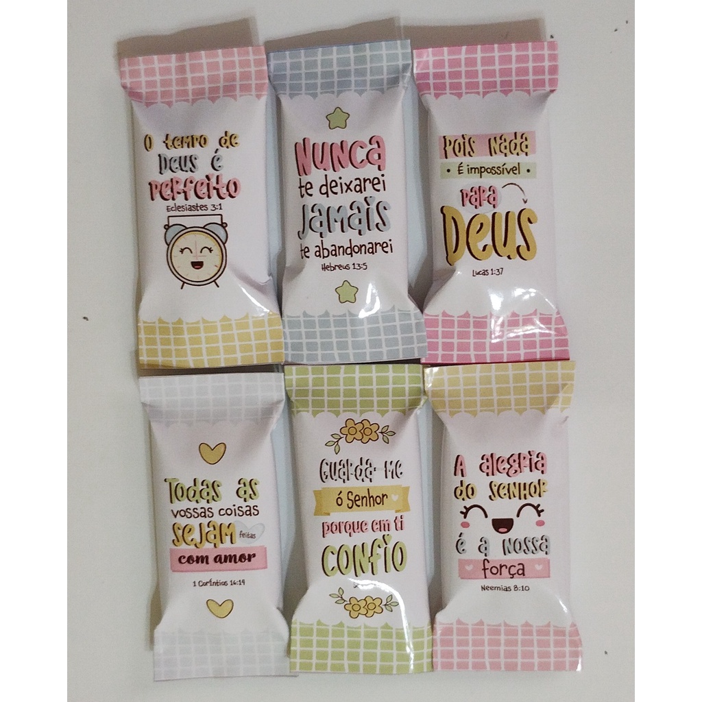 100 Balas Personalizadas Versículos Bíblicos Religioso Encontro Igreja ...