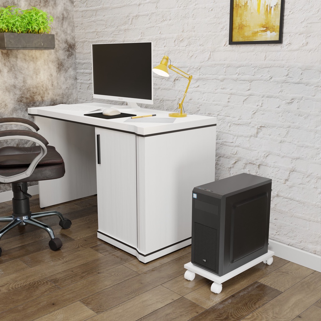 Suporte Cpu Prancha Base Prateleira Com Rodinhas 40x20 Escritório ...