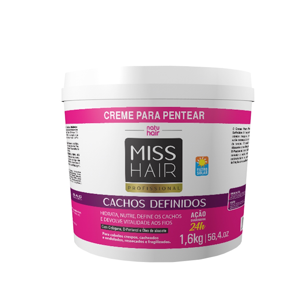 Creme Para Pentear Miss Hair Cachos Definidos Profissional | Shopee Brasil