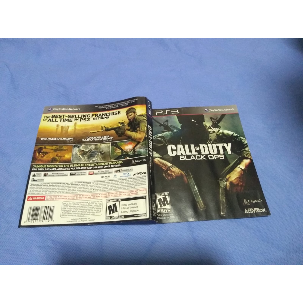 Manual e Capa Gráfica Call of duty Black Ops 1 PARA PS3 (PLAYSTATION 3 ...