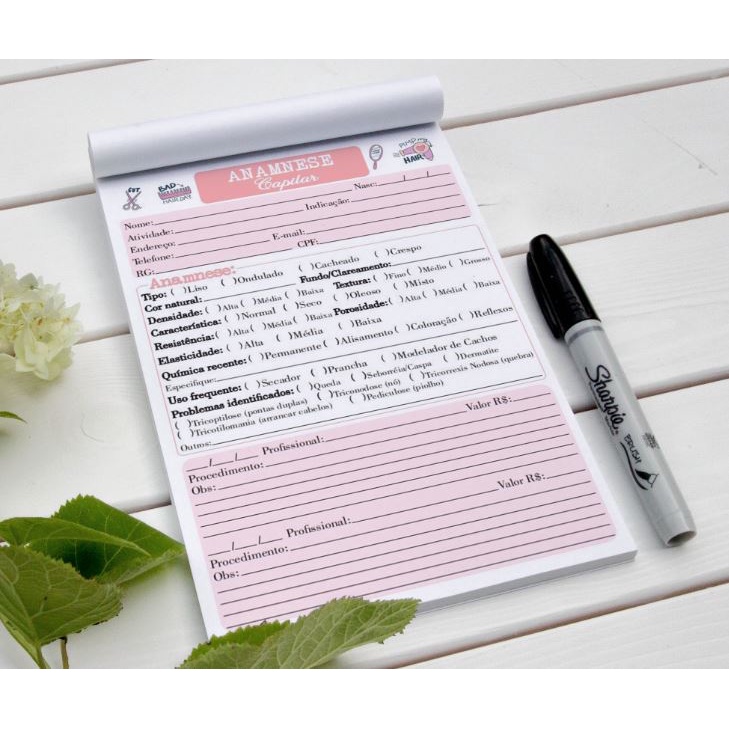 Bloco Ficha De Anamnese Capilar Com 50 Folhas A5 Shopee Brasil