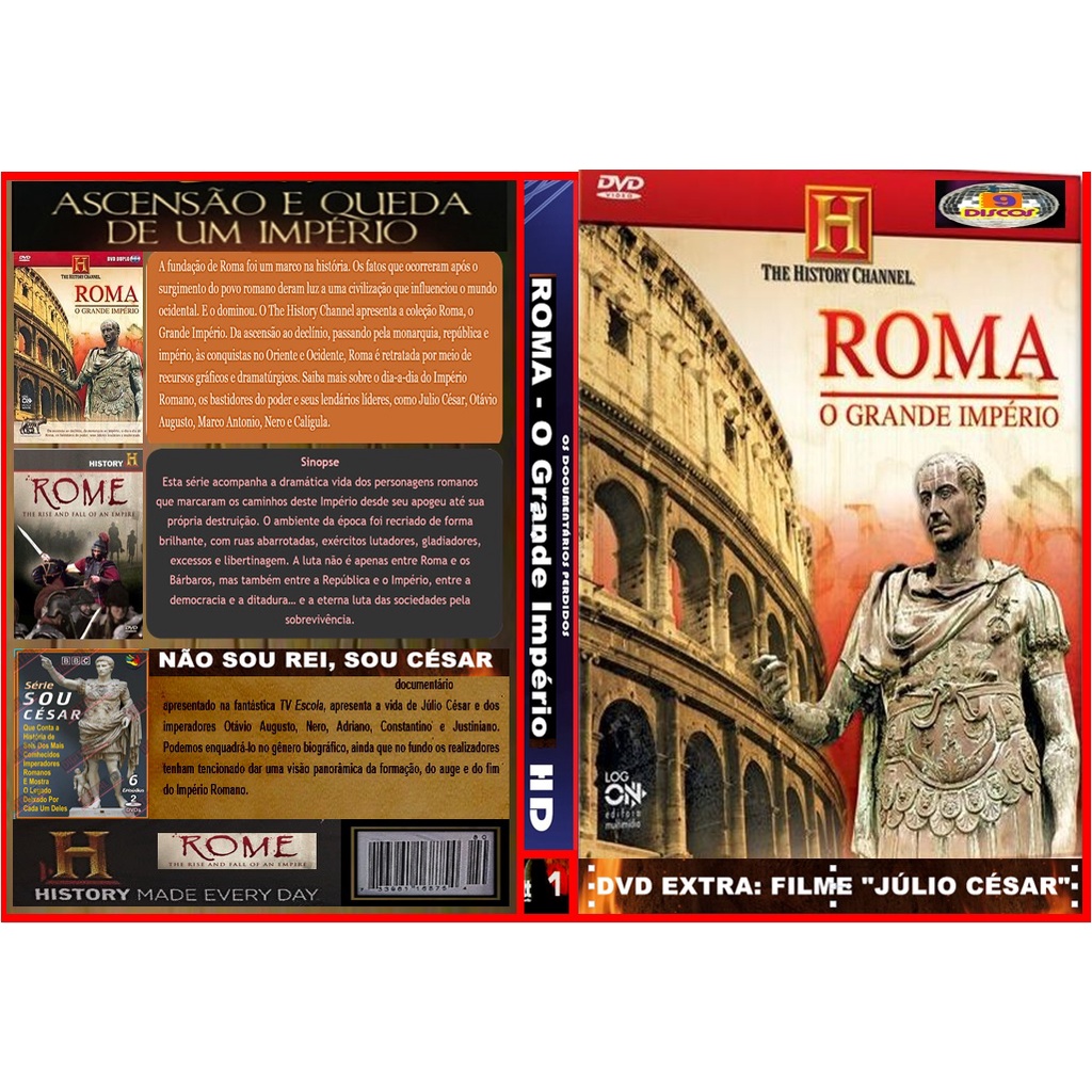 Dvd Box Documentário Roma O Grande Império - Raríssimo (9dvds) | Shopee ...