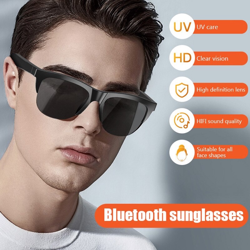 Oculos F-06 inteligente bluetooth óculos estéreo duplo alto-falante toque sem fio bluetooth ...