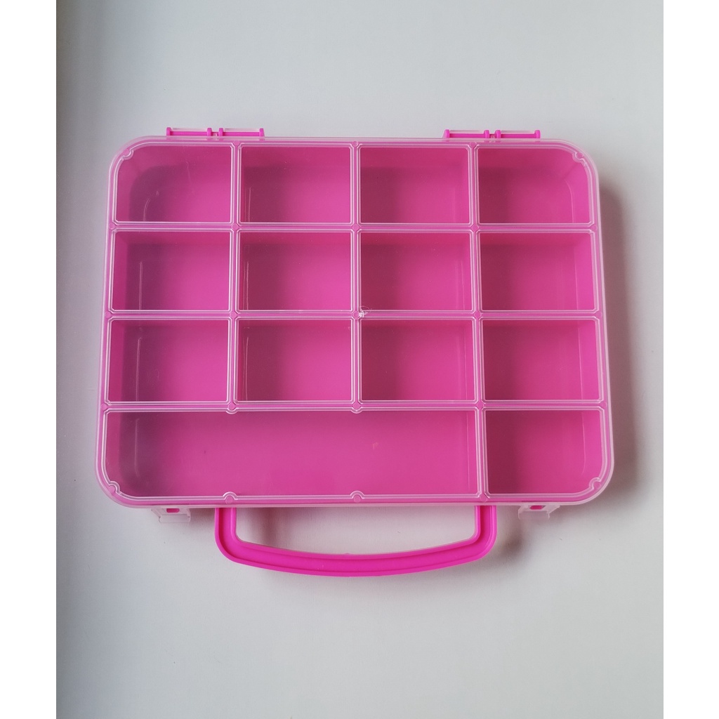 Maleta Caixa Organizadora Com 14 Divisórias Multiuso Miçanga Bijuterias ...