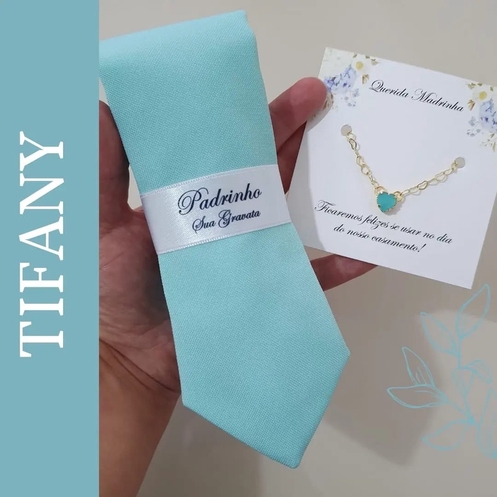 Kit Padrinho Gravata semi slim e Pulseira madrinha folheada cores ...