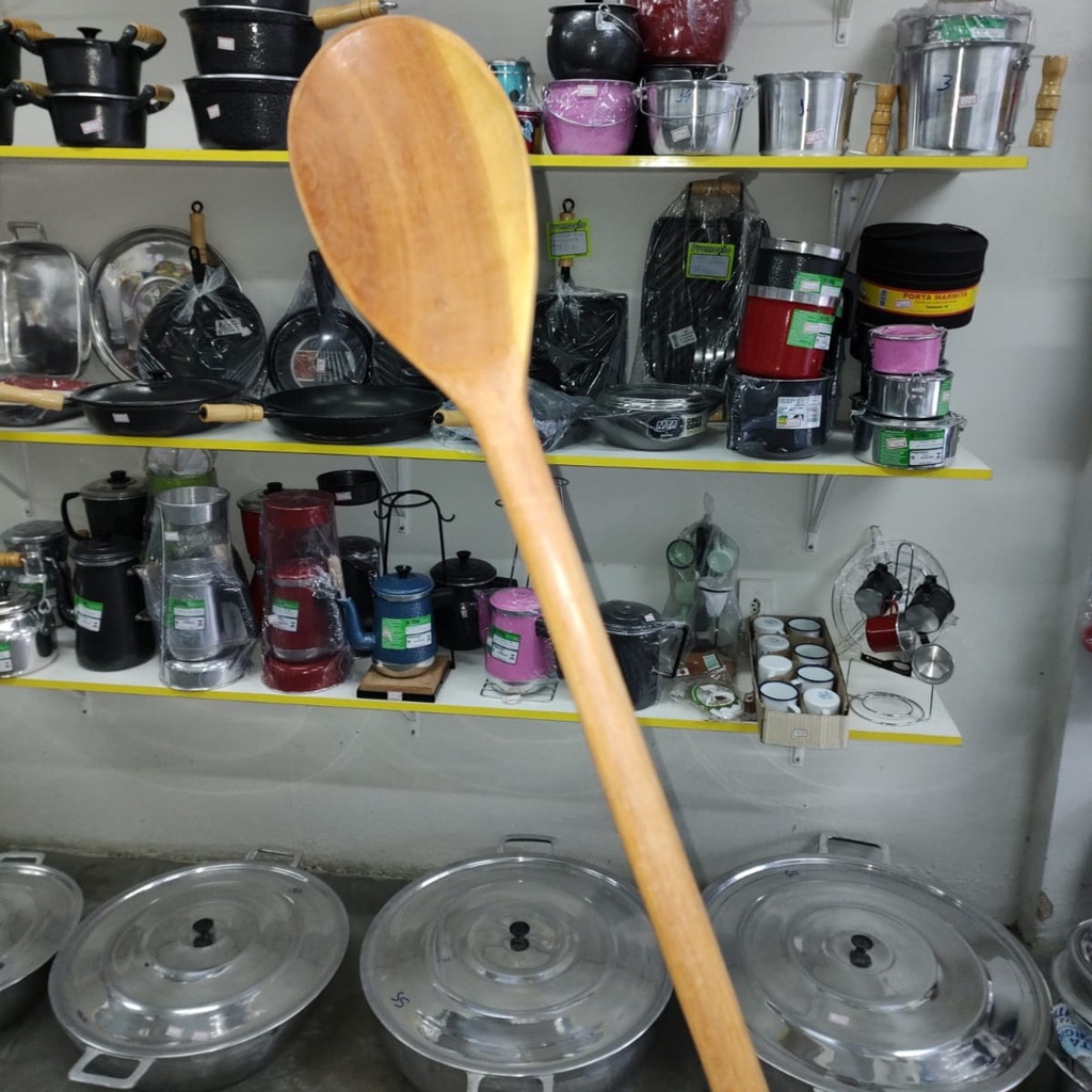 Colher grande 60cm de pau ideal para restaurantes | Shopee Brasil