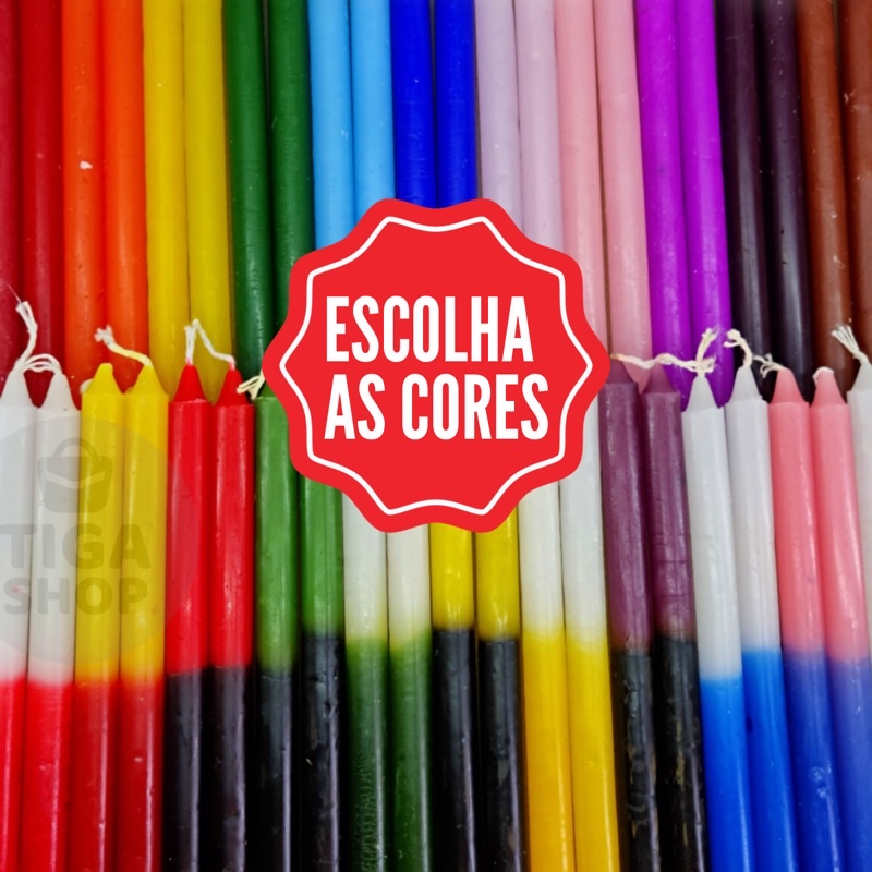 Kit 20 Vela Palito Coloridas e Bicolores 16 x 1,2cm | Shopee Brasil